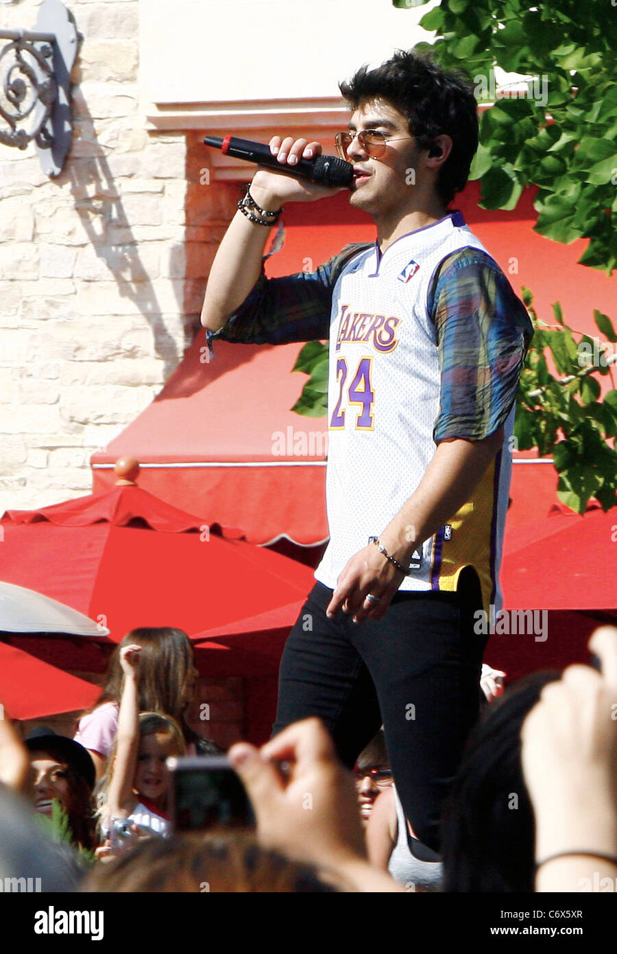 Joe Jonas Jonas Brothers performing live on stage at The Grove Los ...