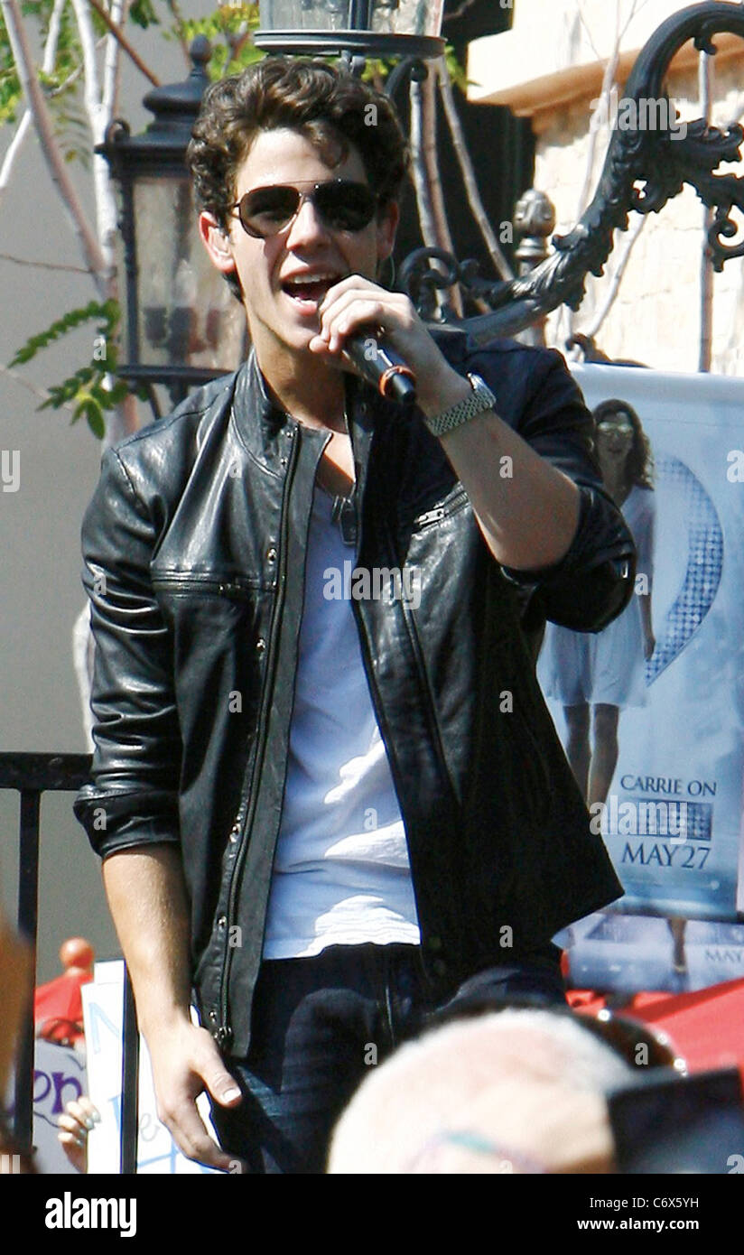 Nick Jonas Jonas Brothers performing live on stage at The Grove Los ...