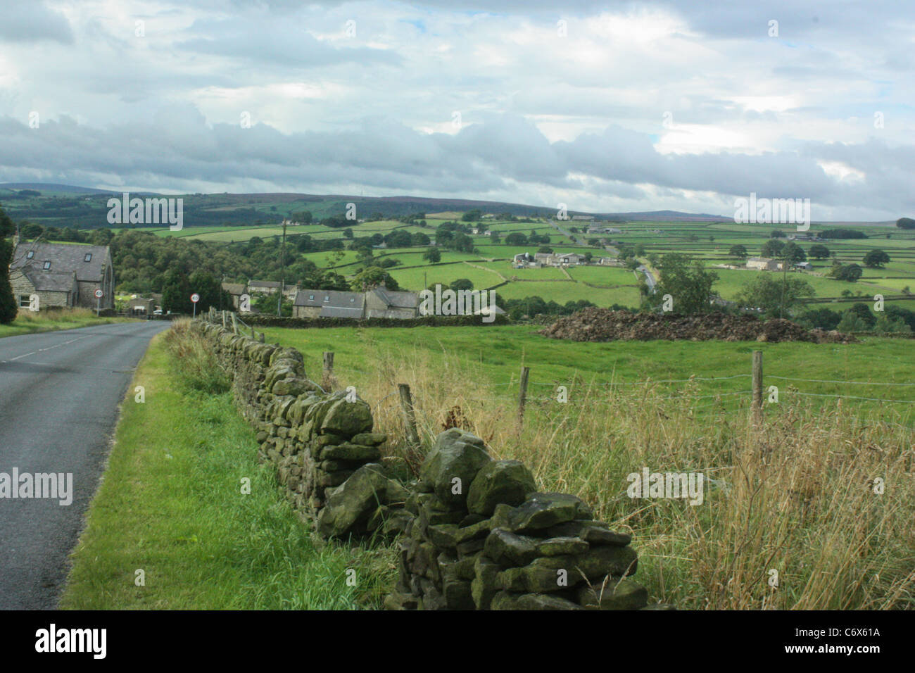 Road and Fields in Yorkshire, part of the Way of the Roses Coast to ...