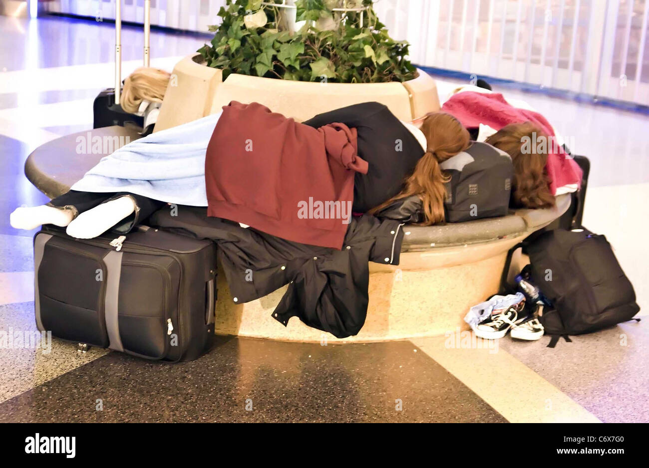 Several hundred airline passengers are stranded in Terminal 4 at JFK ...