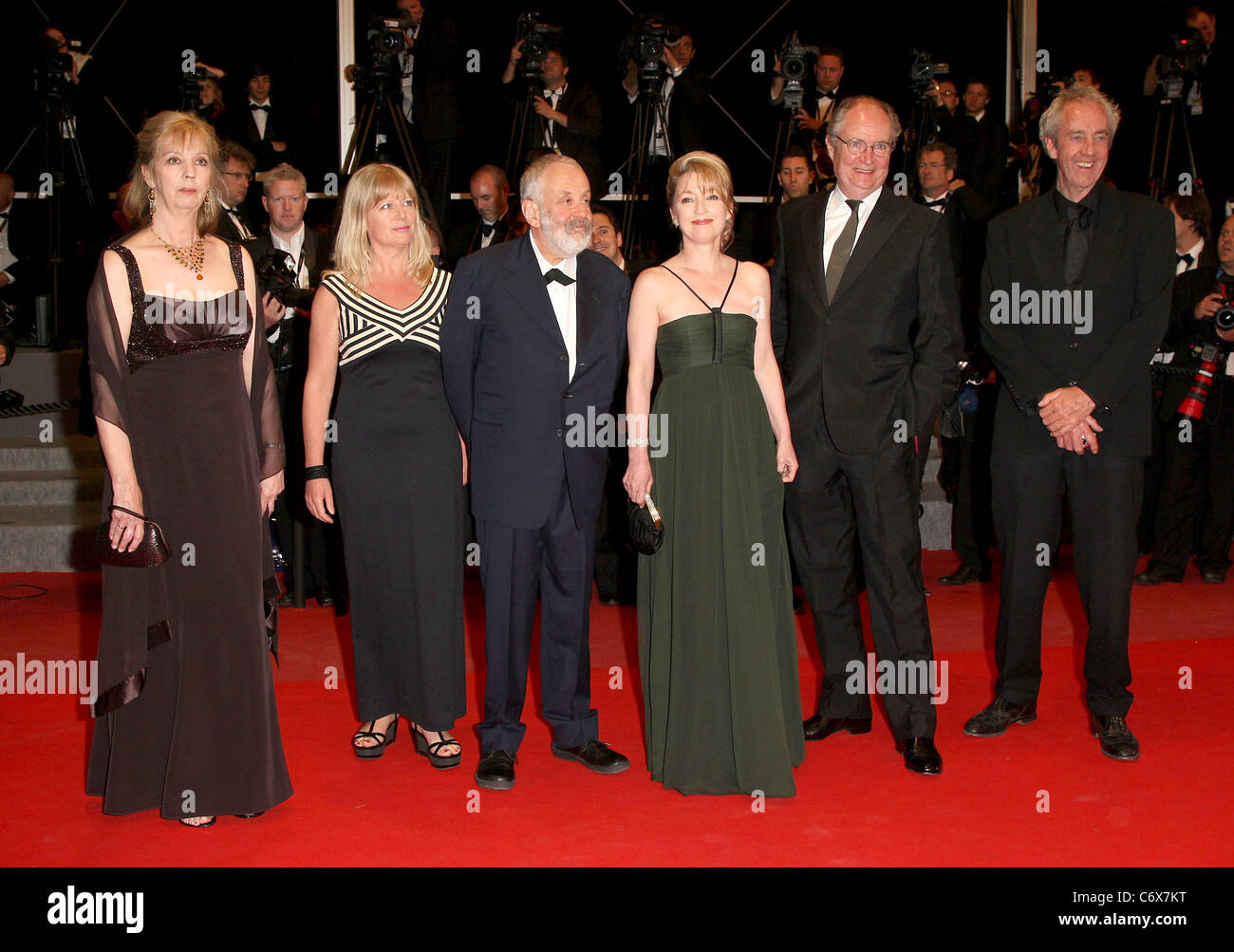 Lesley Manville, director Mike Leigh, producer Georgina Lowe, Ruth ...