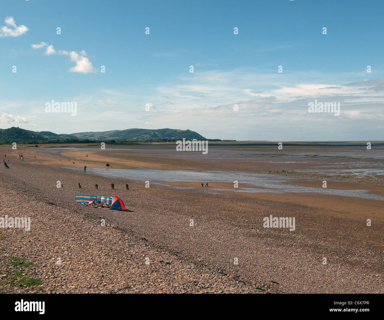 Looking towards Minehead and North Hill across Blue Anchor Bay ...