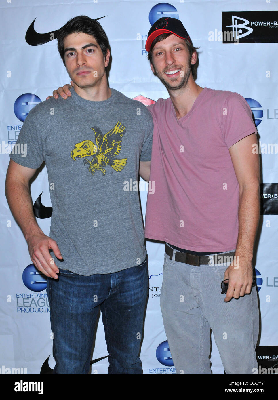 Brandon Routh and Joel David Moore E League's celebrity basketball ...