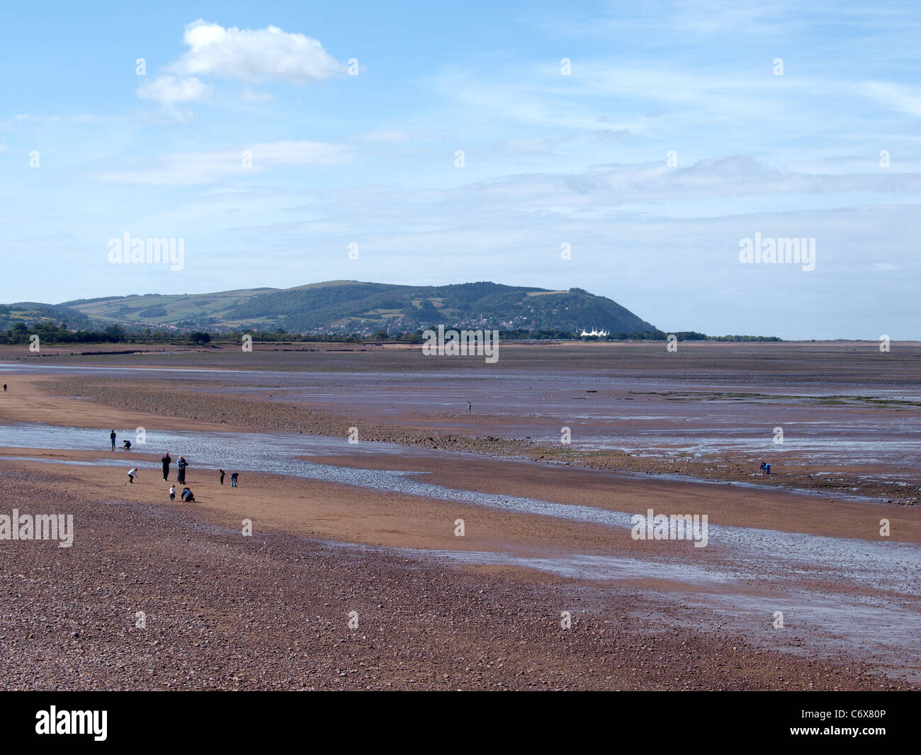 Looking towards Minehead and North Hill across Blue Anchor Bay ...