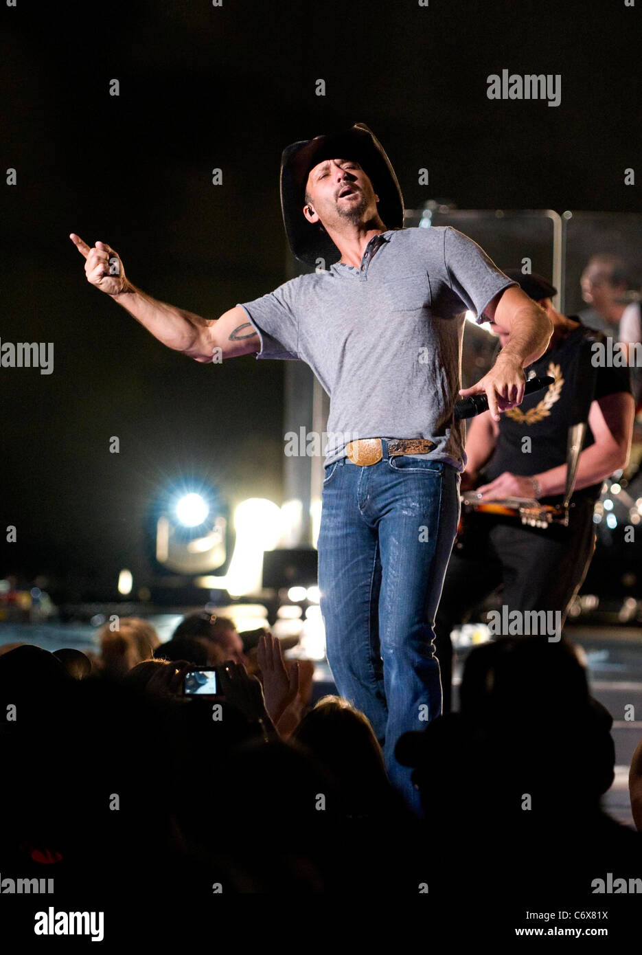 Tim McGraw performing live on stage at Cruzan Amphitheatre. West Palm ...