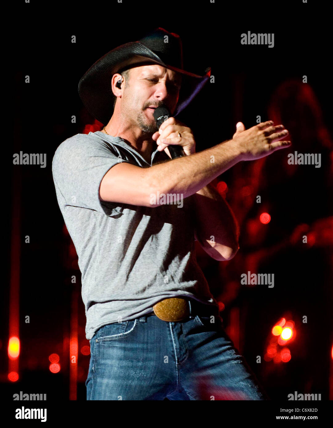 Tim McGraw performing live on stage at Cruzan Amphitheatre. West Palm ...
