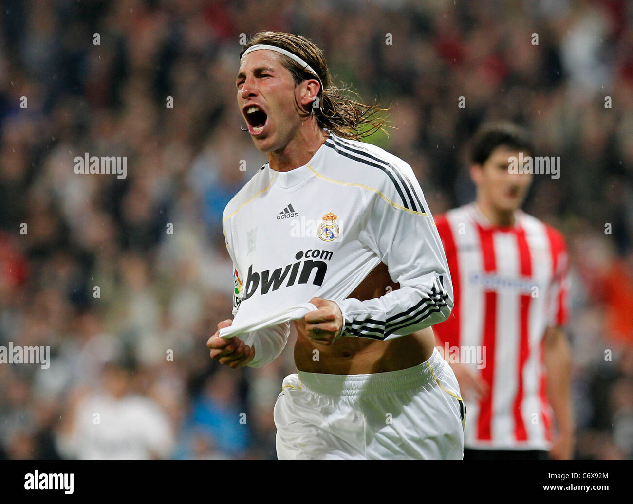Real Madrid's defender Sergio Ramos celebrates after scoring against ...