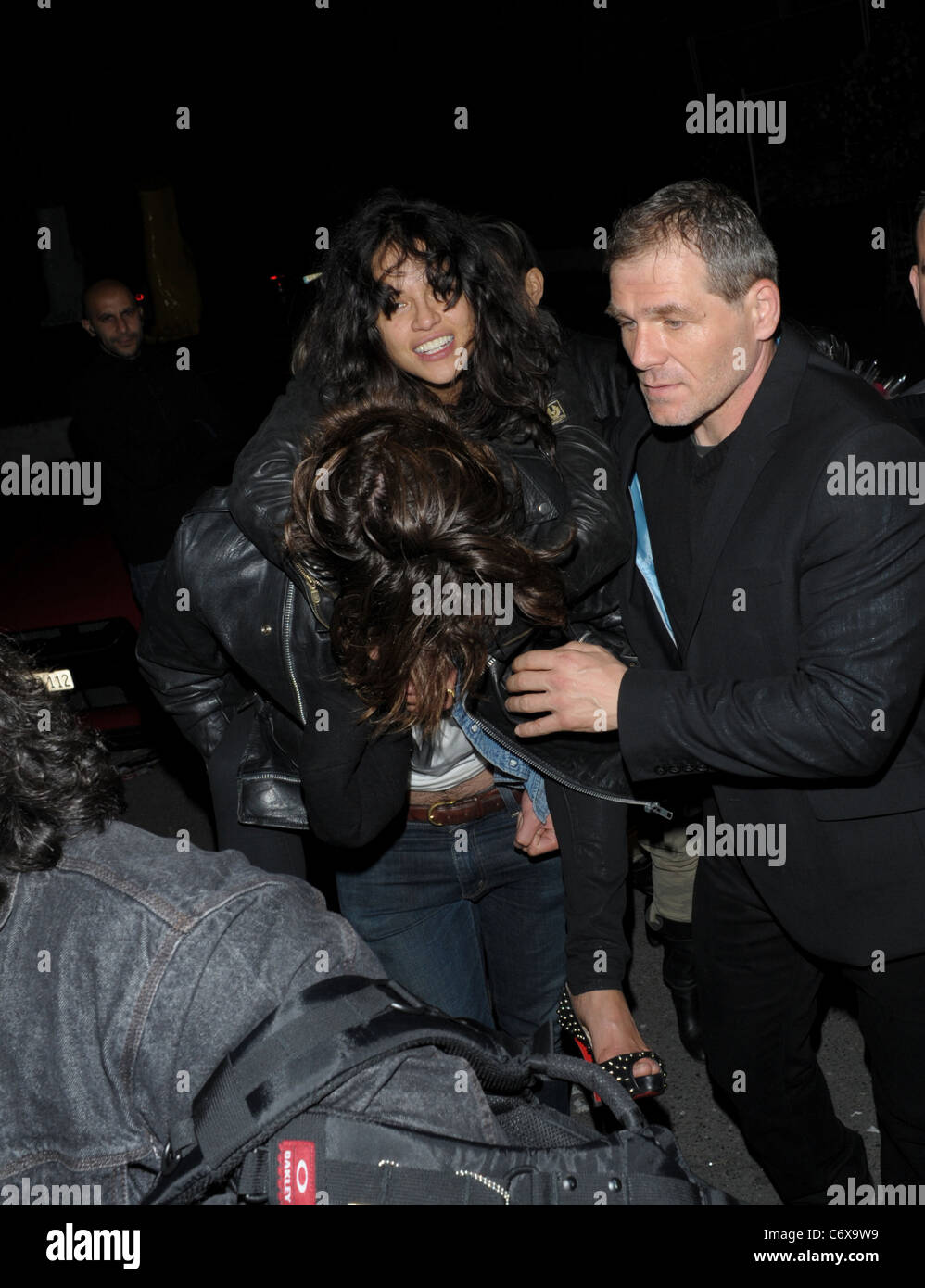 Michelle Rodriguez being carried from the VIP Rooms at 4.30 am after a ...