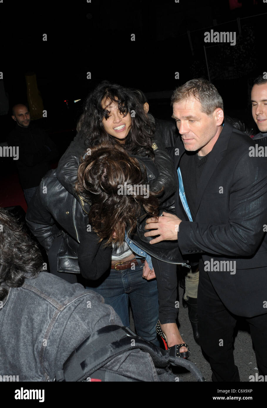 Michelle Rodriguez being carried from the VIP Rooms at 4.30 am after a ...