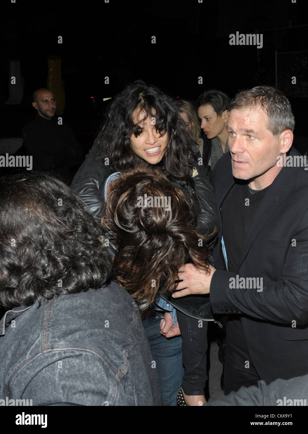 Michelle rodriguez being carried from hi-res stock photography and ...