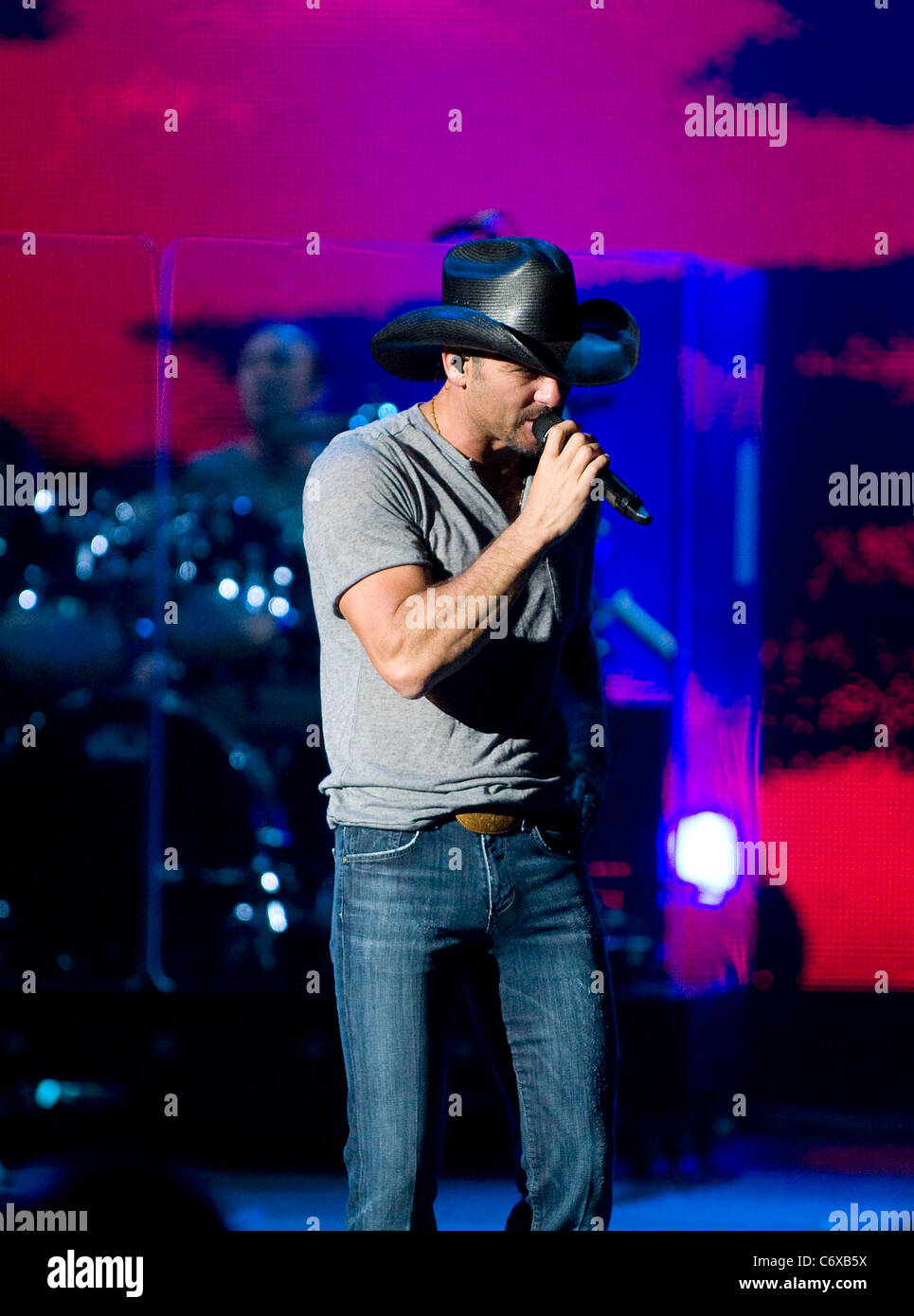 Tim McGraw performing live on stage at Cruzan Amphitheatre. West Palm ...