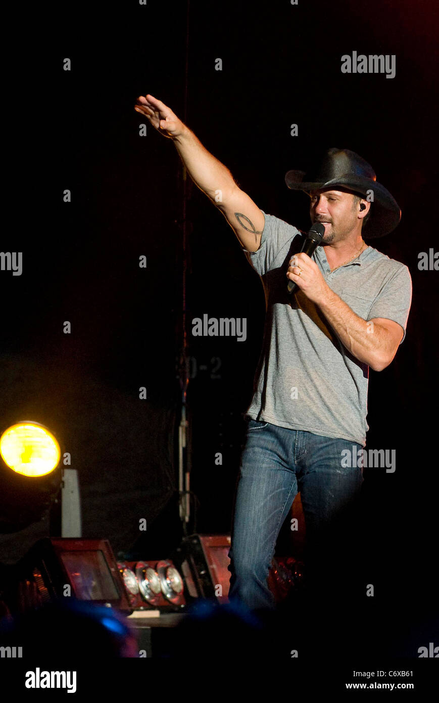 Tim McGraw performing live on stage at Cruzan Amphitheatre. West Palm ...