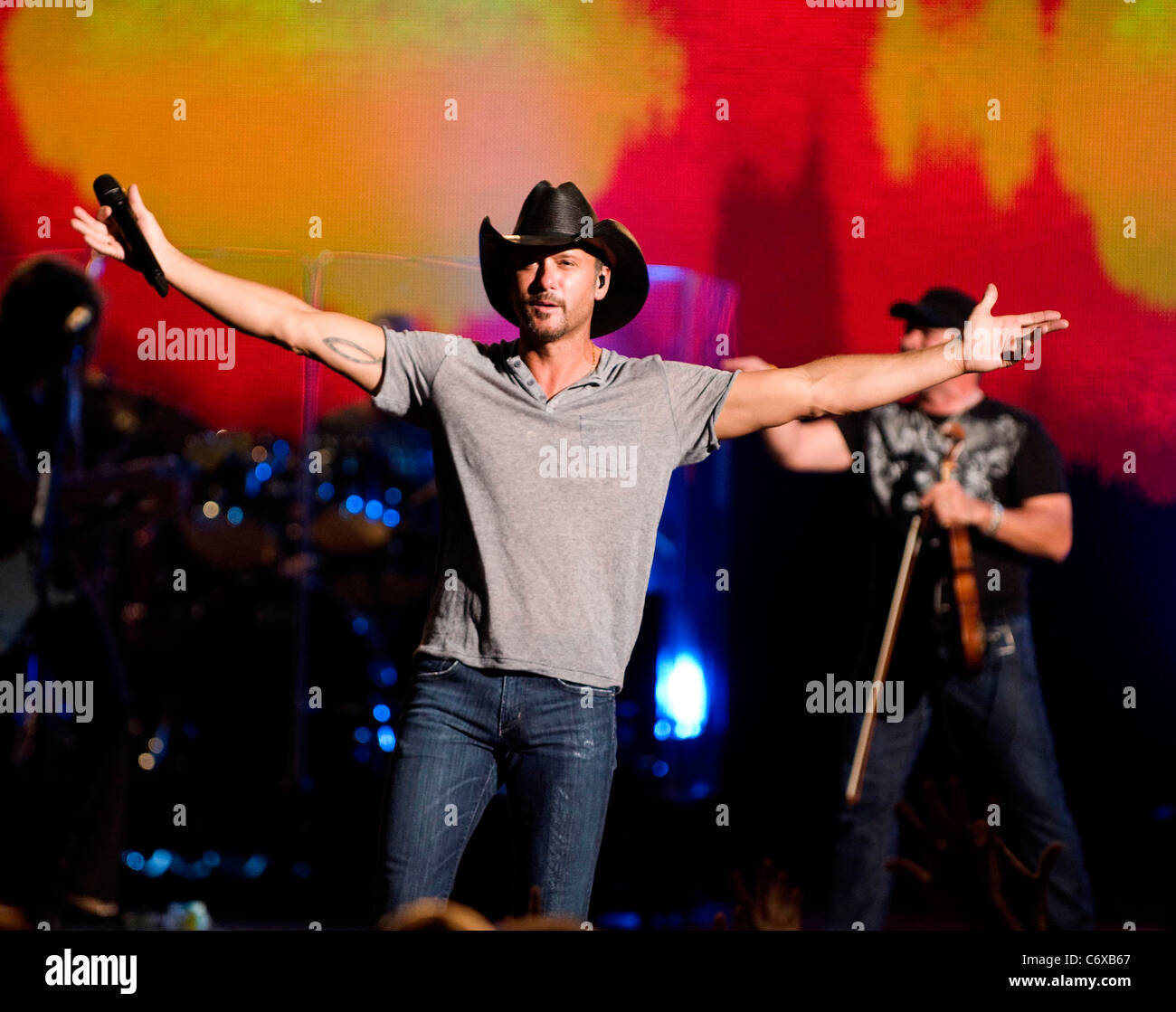 Tim McGraw performing live on stage at Cruzan Amphitheatre. West Palm ...