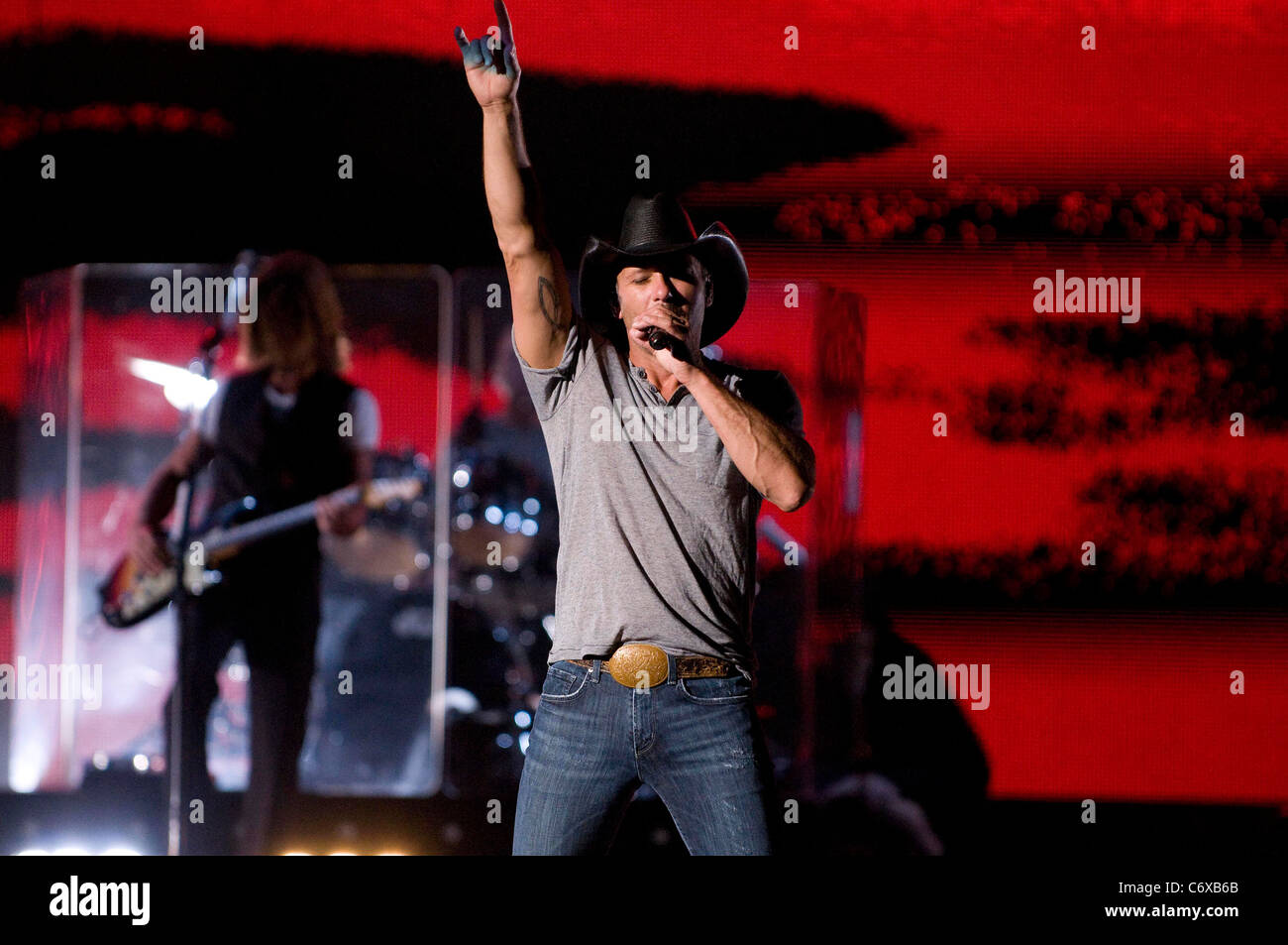 Tim McGraw performing live on stage at Cruzan Amphitheatre. West Palm ...