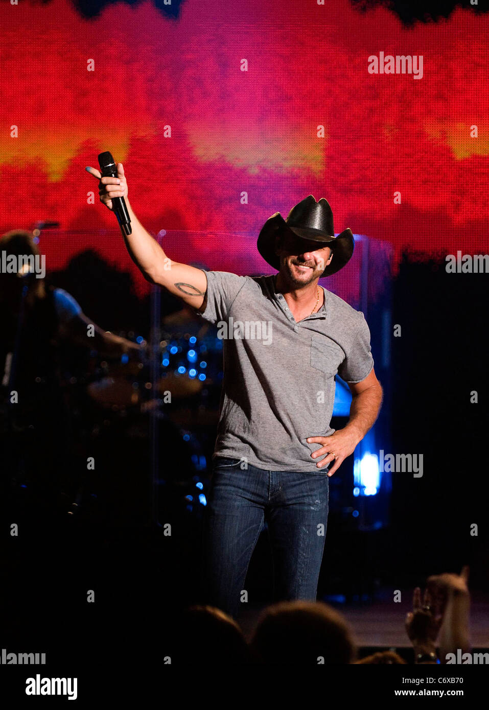 Tim McGraw performing live on stage at Cruzan Amphitheatre. West Palm ...