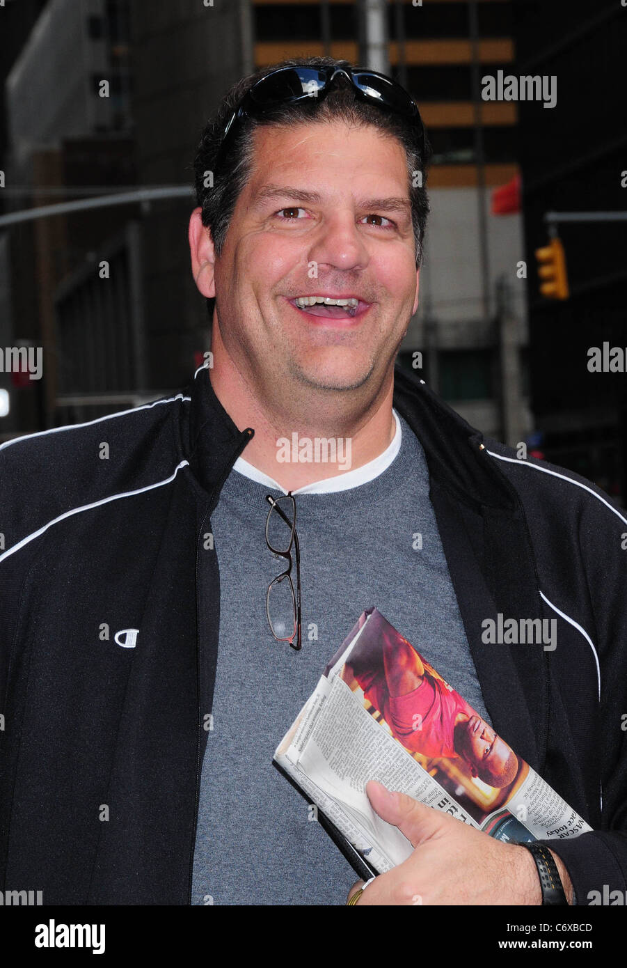 Mike Golic outside the Ed Sullivan Theater for the 'Late Show With ...