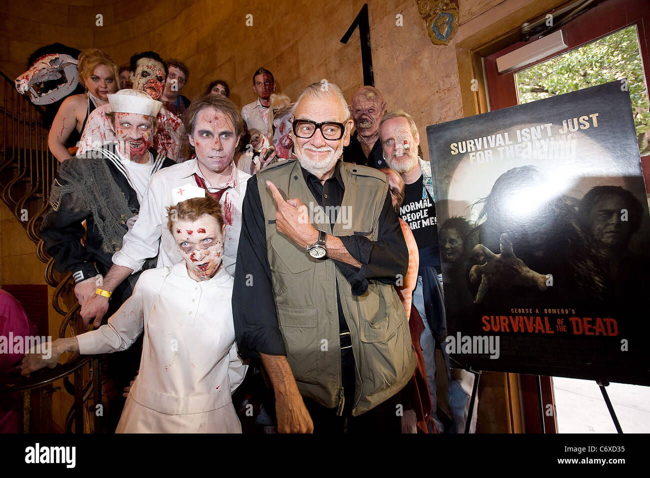 George A. Romero with Zombies Premiere of 'Survival of the Dead' at ...