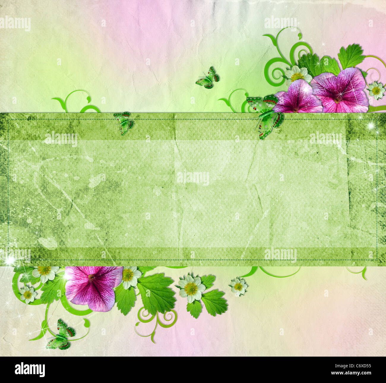 Background for congratulation card in pink and green Stock Photo - Alamy