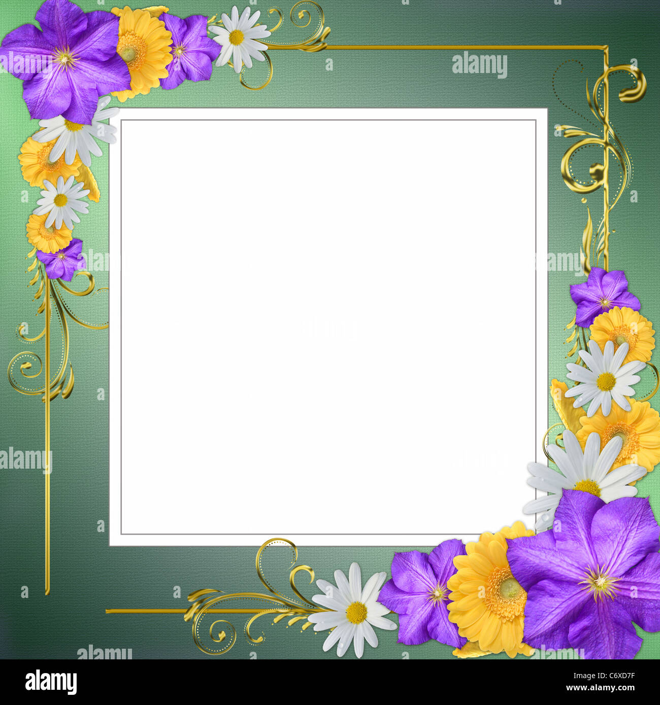 decorative flowers frame Stock Photo - Alamy
