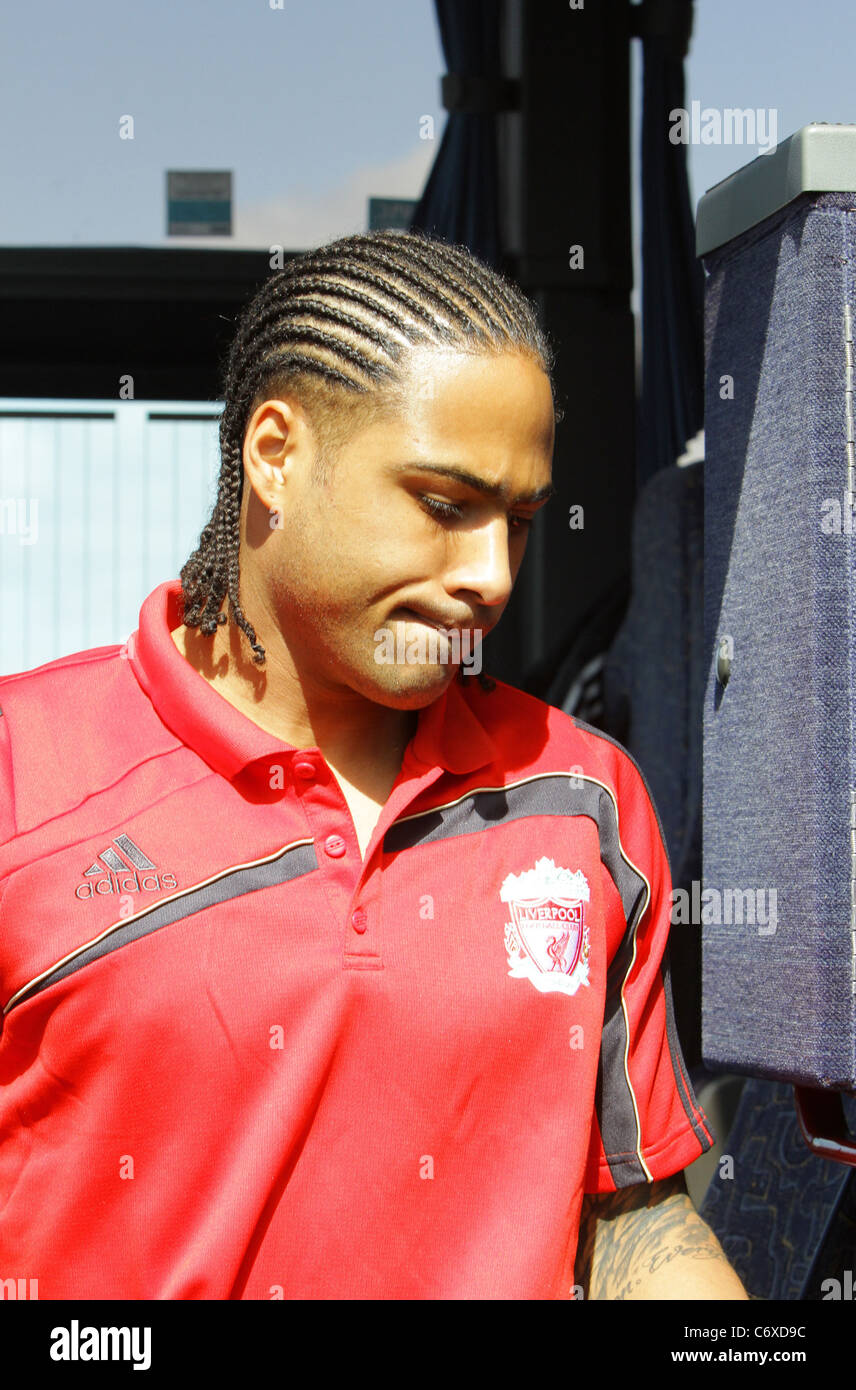 Glenn Johnson catching a train at Runcorn station as flights out the UK ...