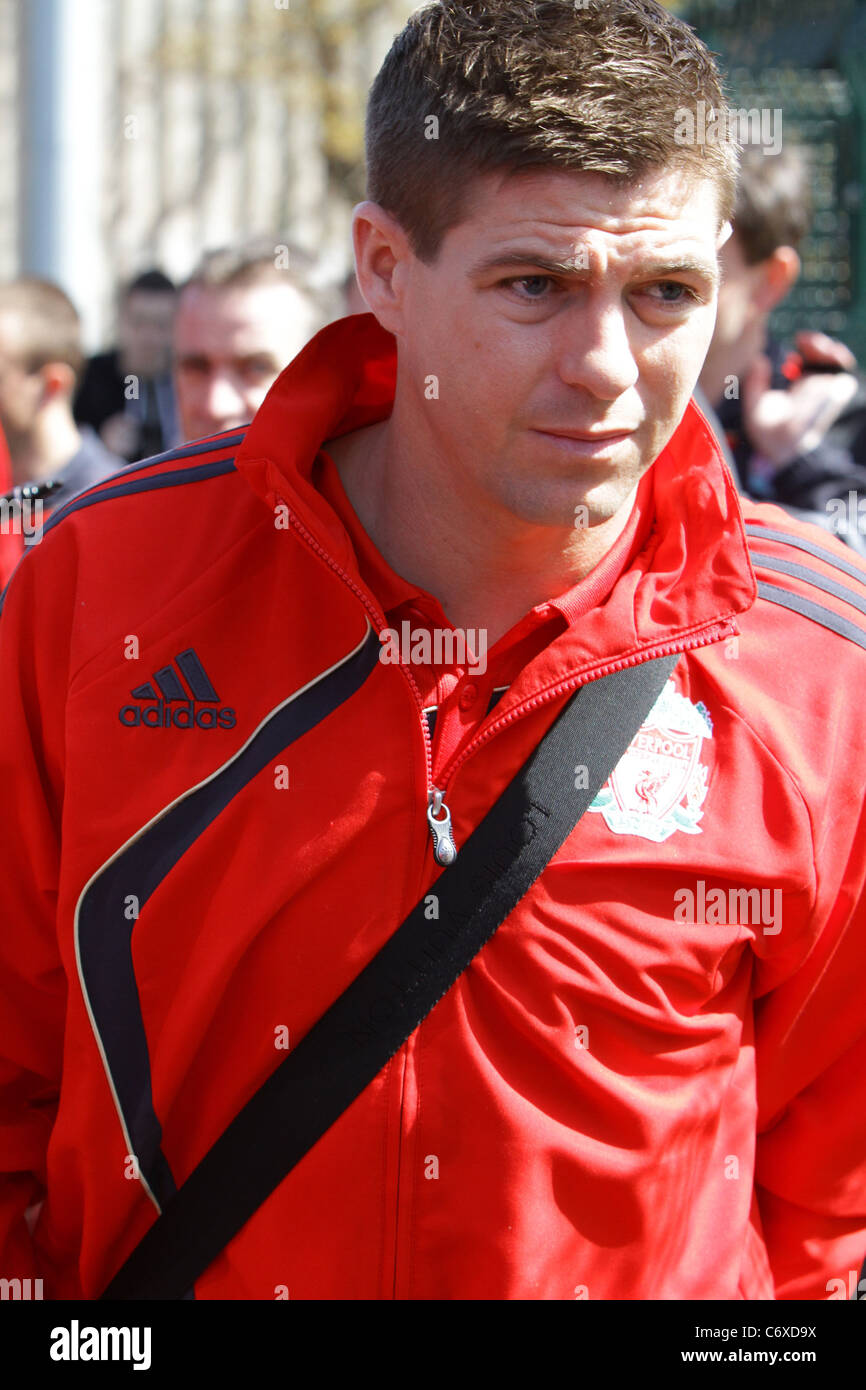 Steven Gerrard catching a train at Runcorn station as flights out the ...