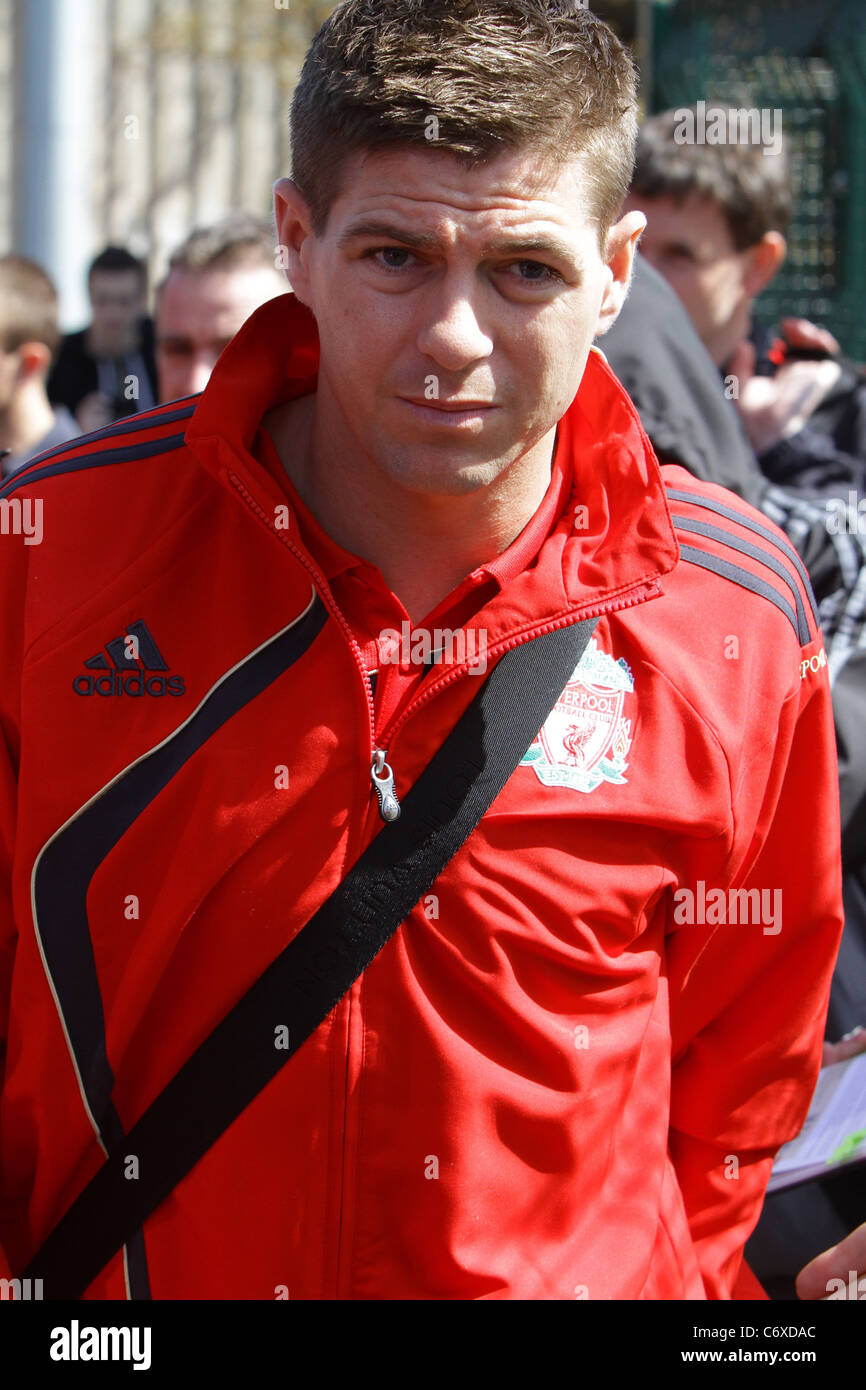 Steven Gerrard catching a train at Runcorn station as flights out the ...
