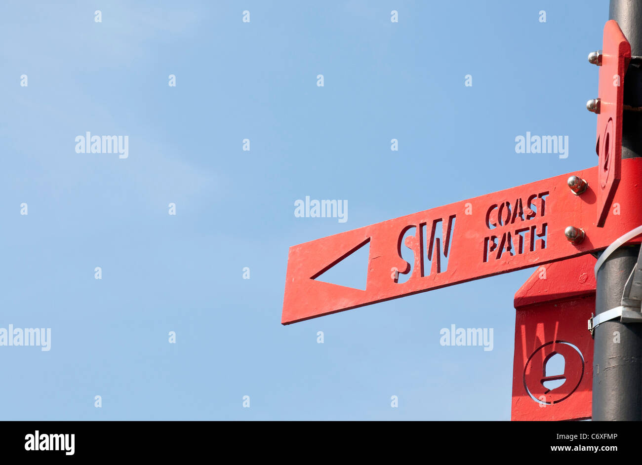 Metal cutwork footpath sign for long distance South West Coast Path at ...