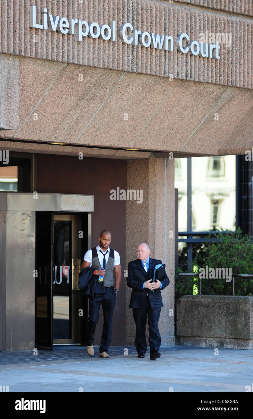 Hollyoaks actor Ricky Whittle leaving Liverpool Crown Court following a ...