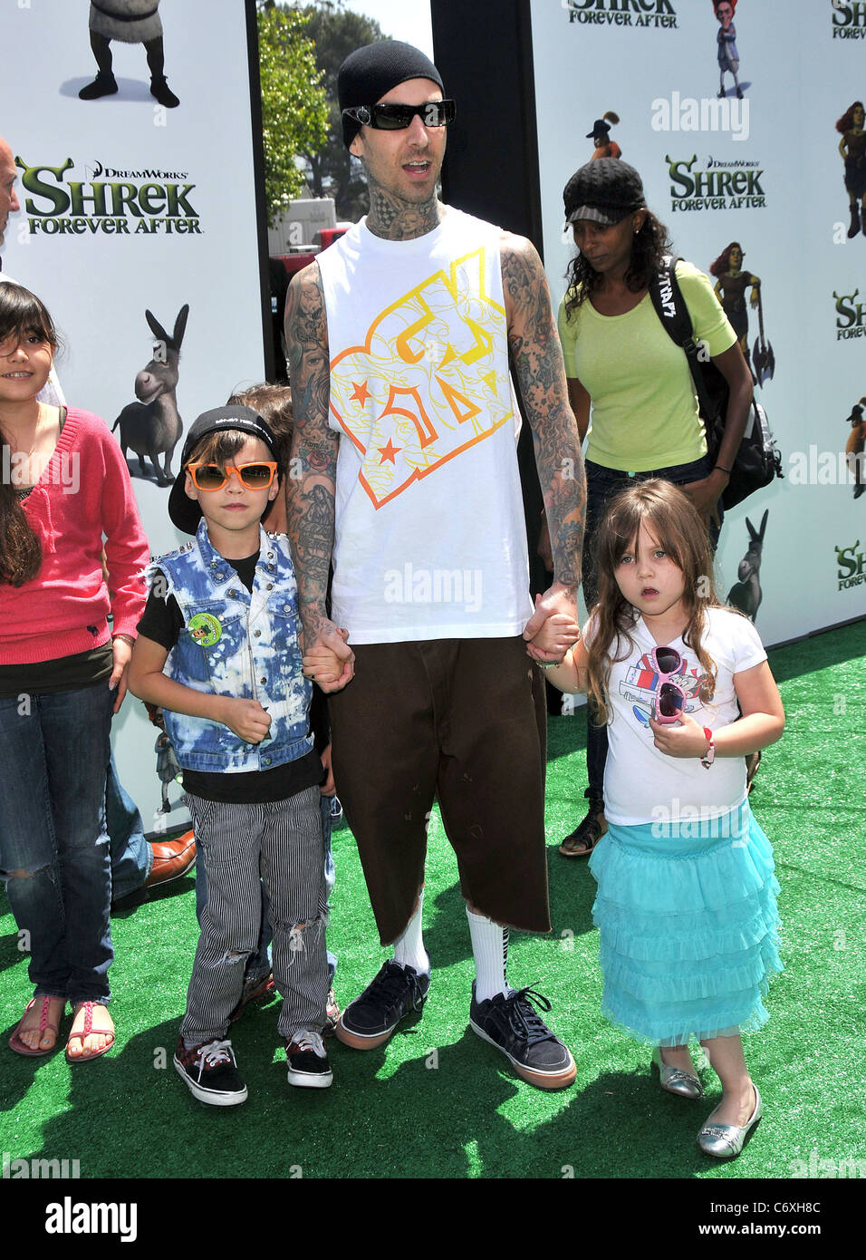 Travis Barker and Guests Shrek Forever After' Los Angeles Premiere at ...