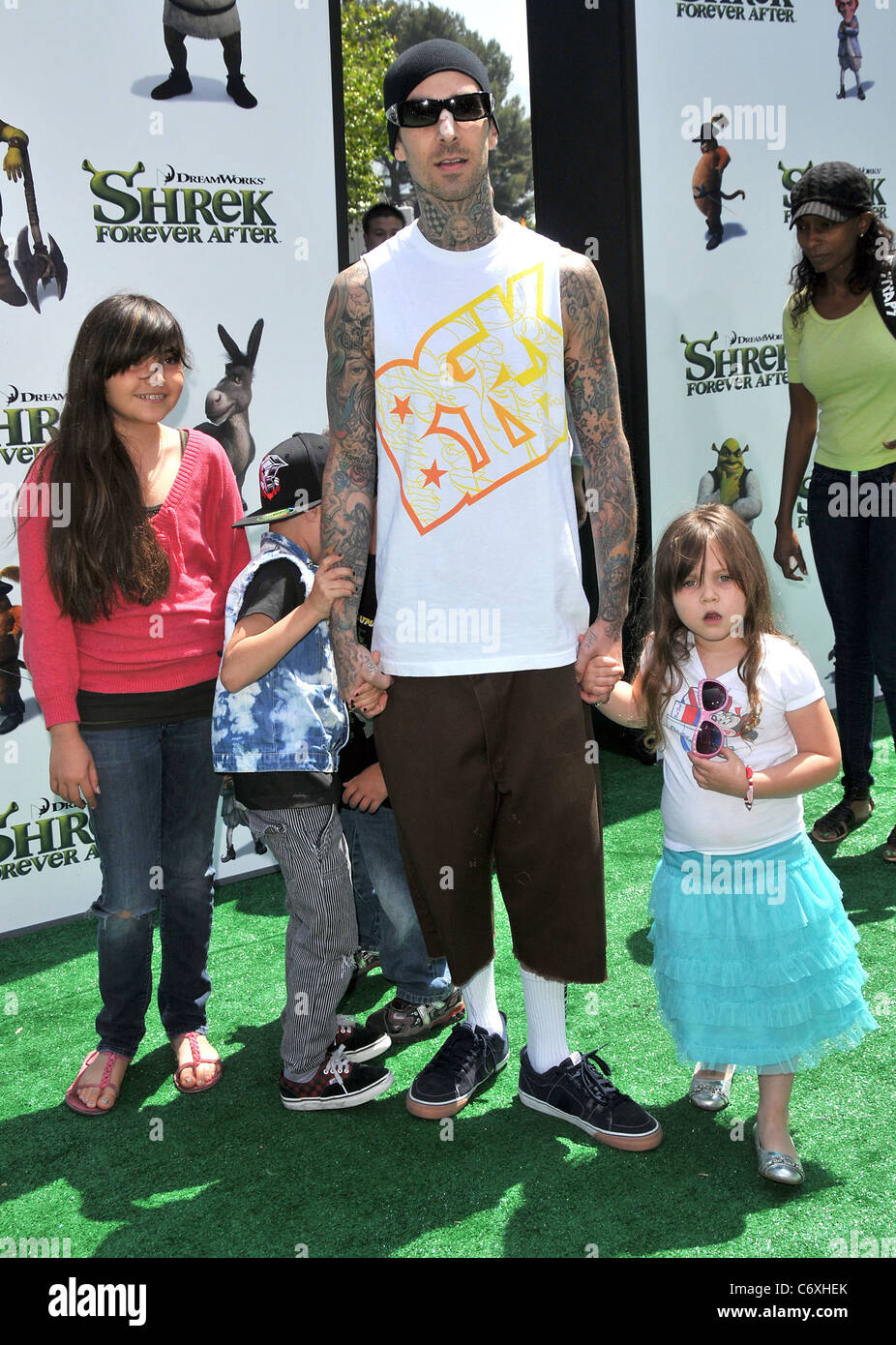 Travis Barker and Guests Shrek Forever After' Los Angeles Premiere at ...