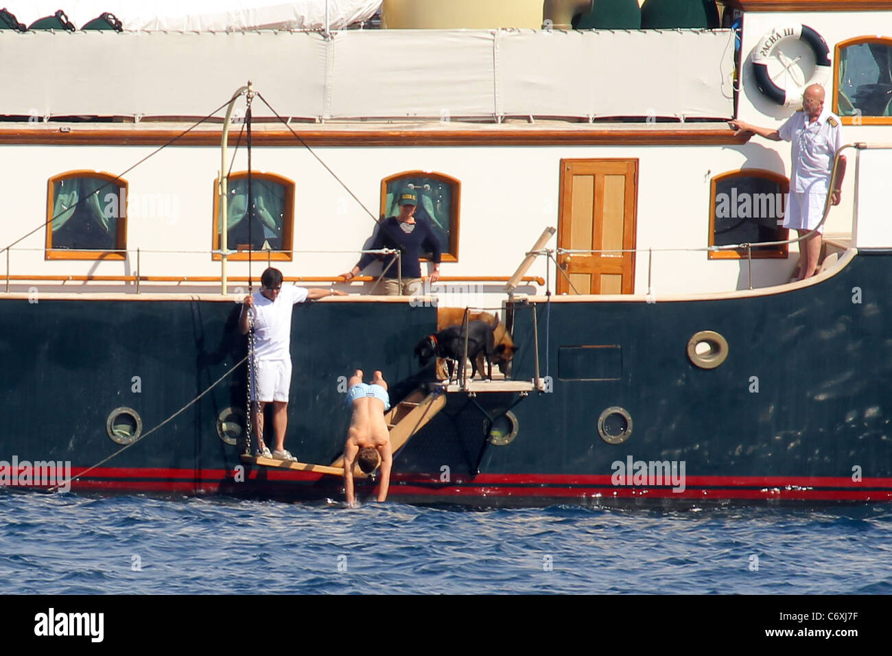 Pierre Casiraghi on the boat Pacha III during the Monaco Grand Prix ...