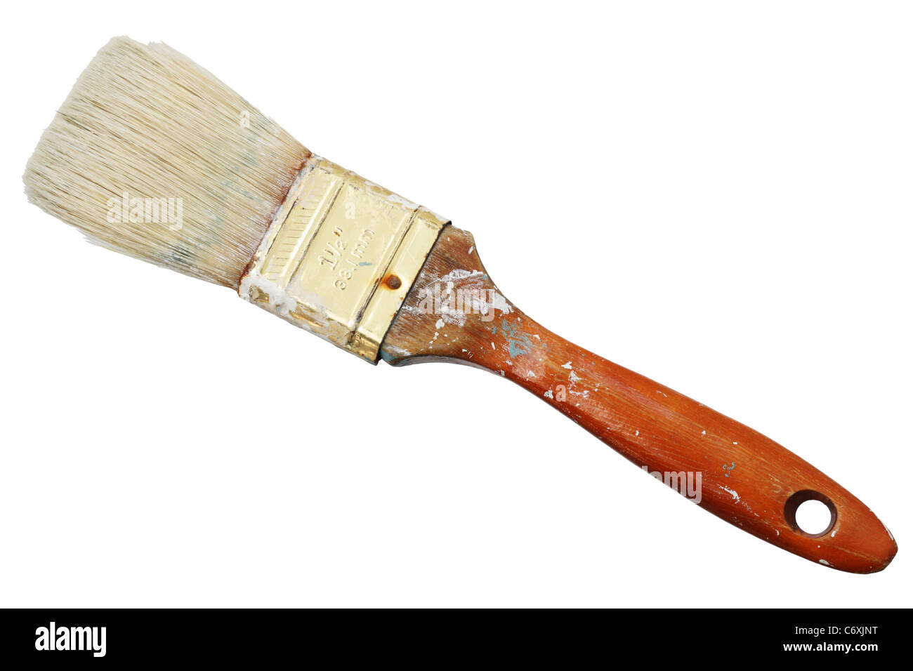 used one and a half inch paintbrush isolated on white background Stock ...