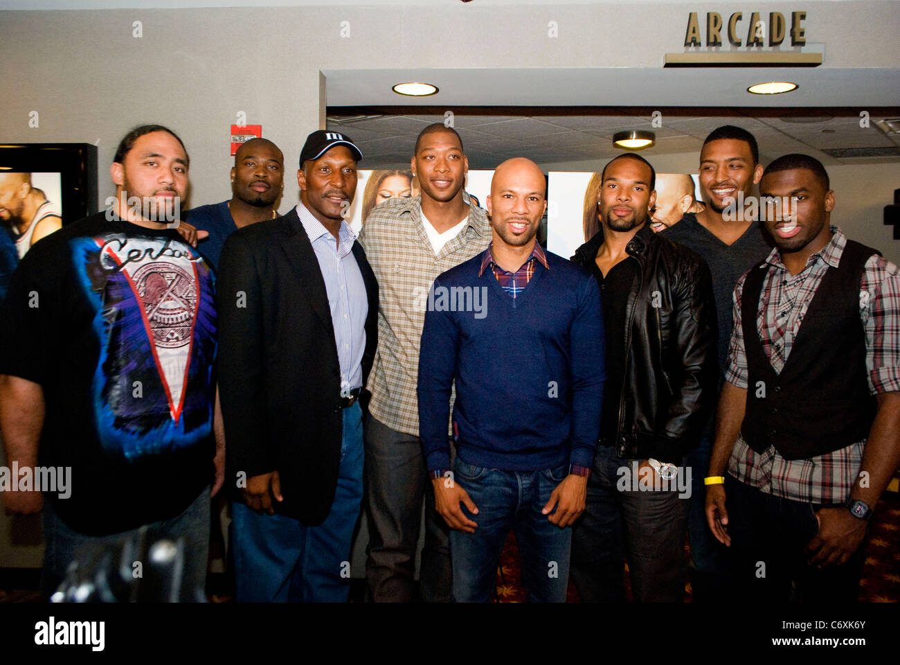 Matt Toeaina, Otis Wilson, Common, Earl Bennett, Jarron Gilbert and ...