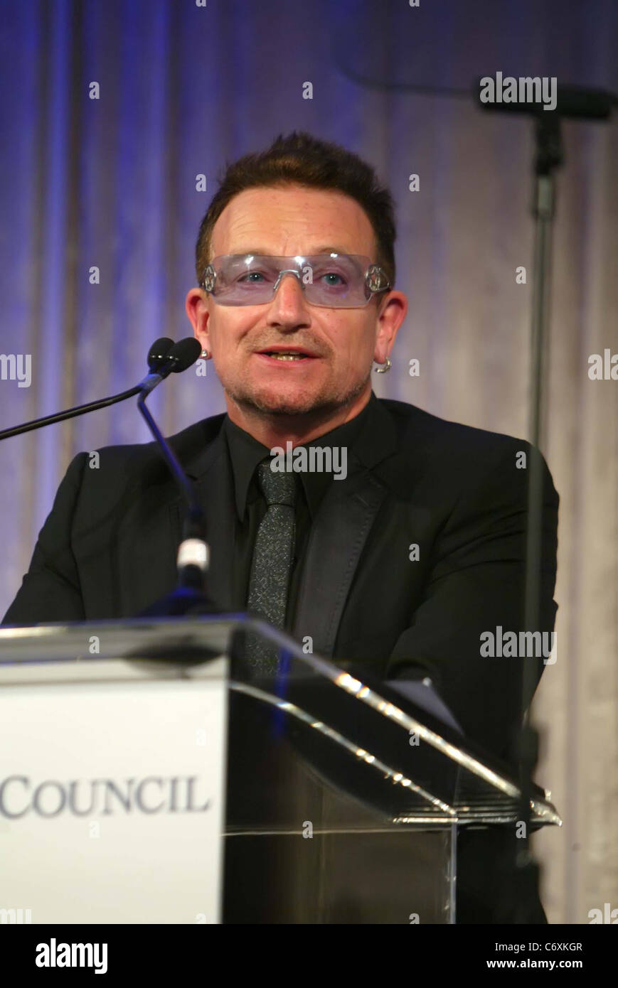 Bono received the Councilâ€™s first Humanitarian Leadership Award for ...