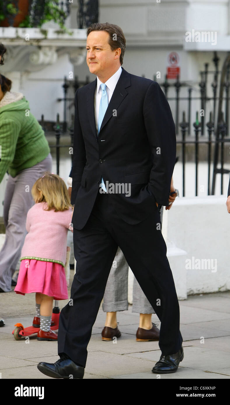 David Cameron taking his children to school London, England - 11.05.10 ...