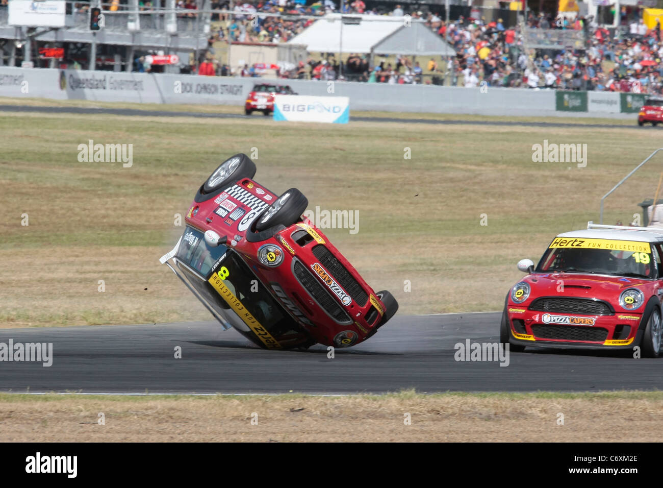 Mini Challenge driver Kain Magro rode up the side of Sarah Harley and ...