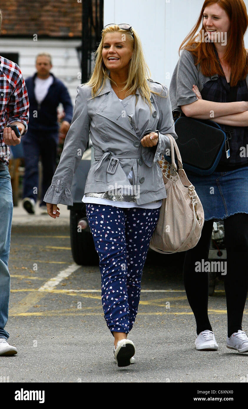 Kerry Katona with her children Max and Heidi, and accompanied by a film ...