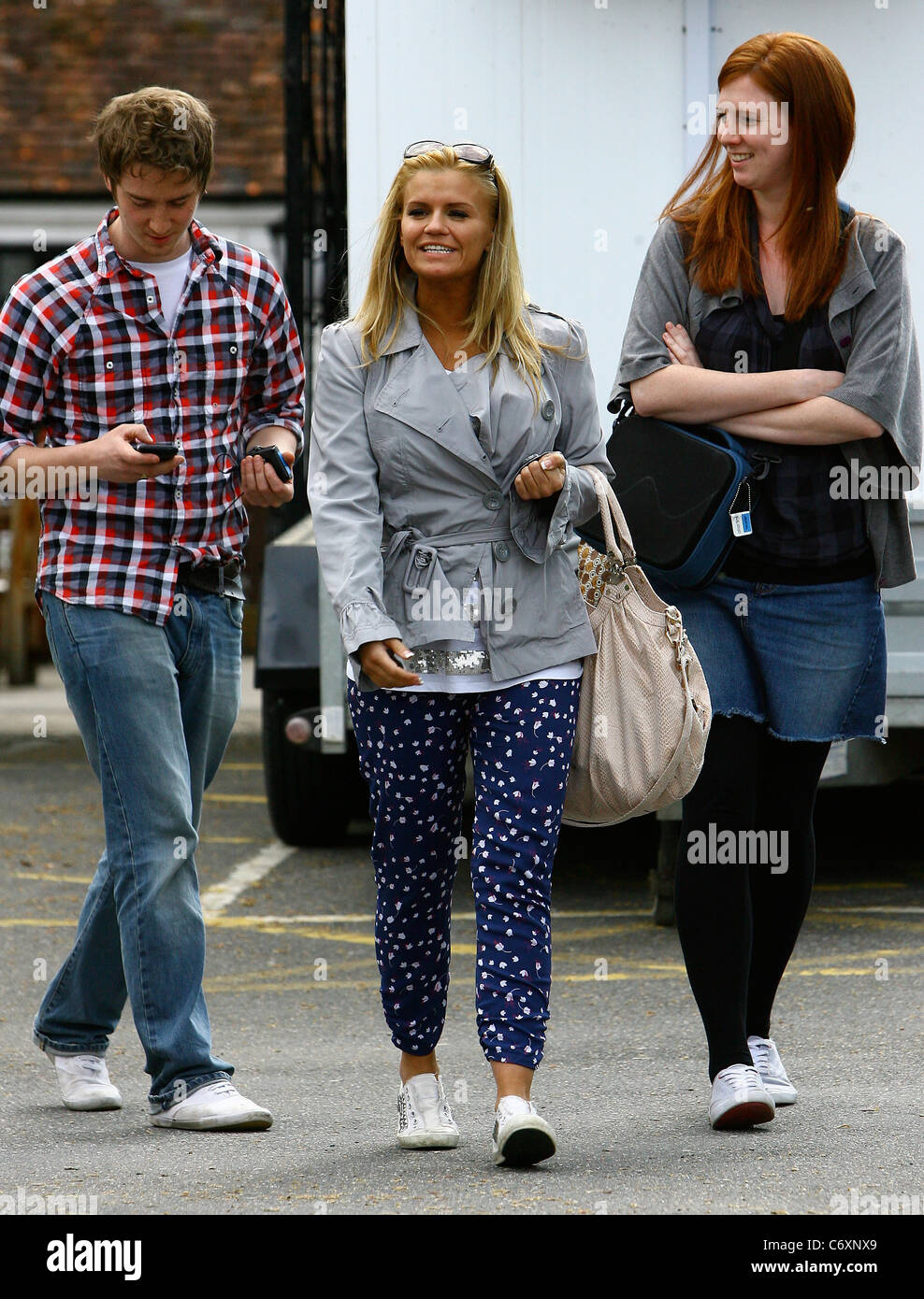 Kerry Katona with her children Max and Heidi, and accompanied by a film ...