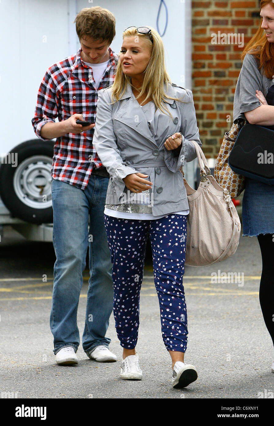 Kerry Katona with her children Max and Heidi, and accompanied by a film ...