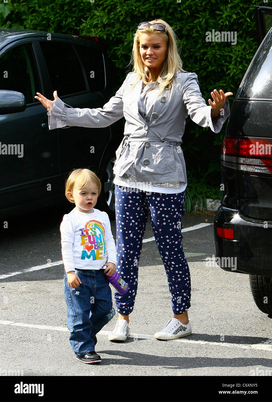 Kerry Katona with her children Max and Heidi, and accompanied by a film ...