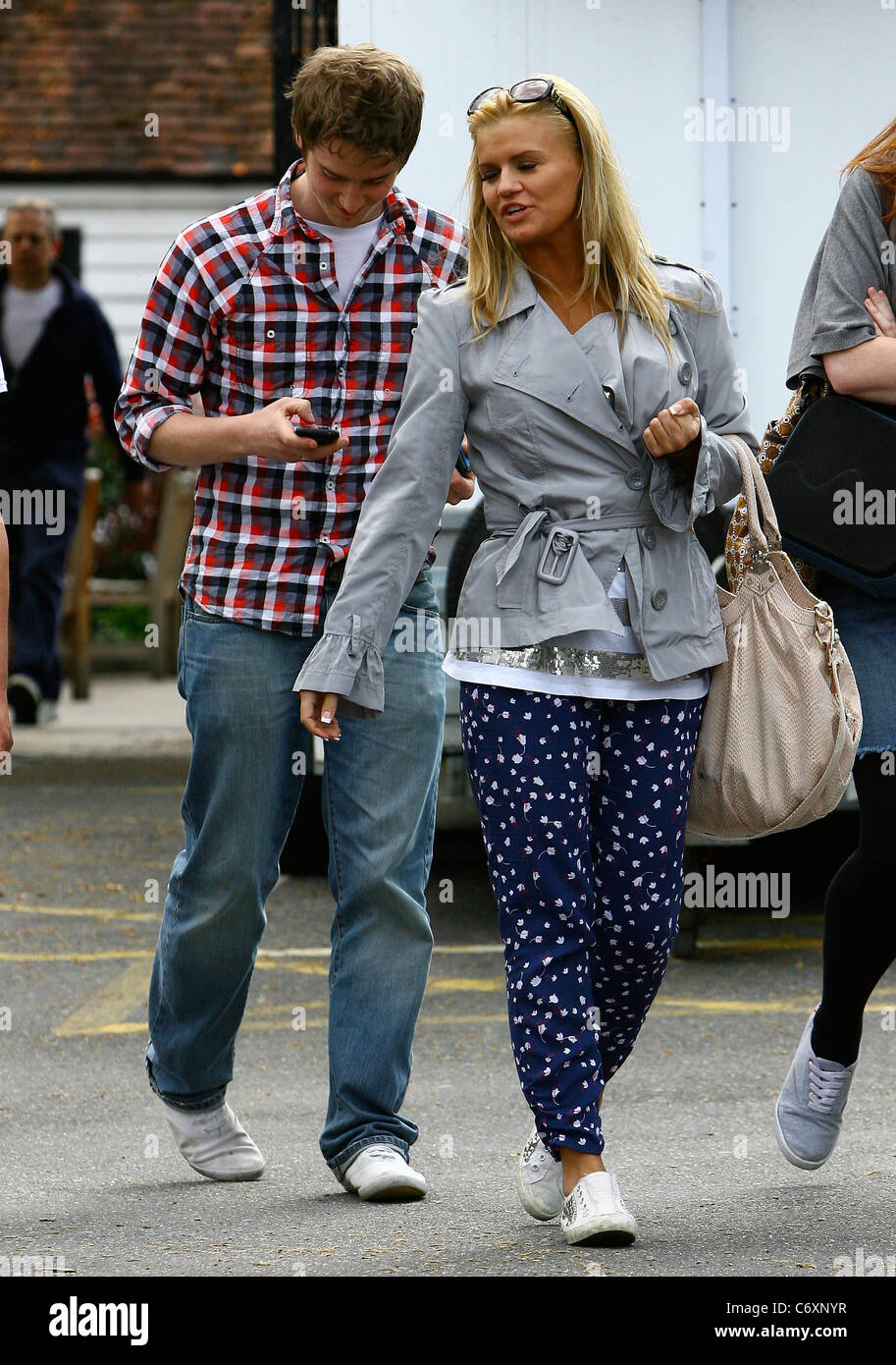 Kerry Katona with her children Max and Heidi, and accompanied by a film ...
