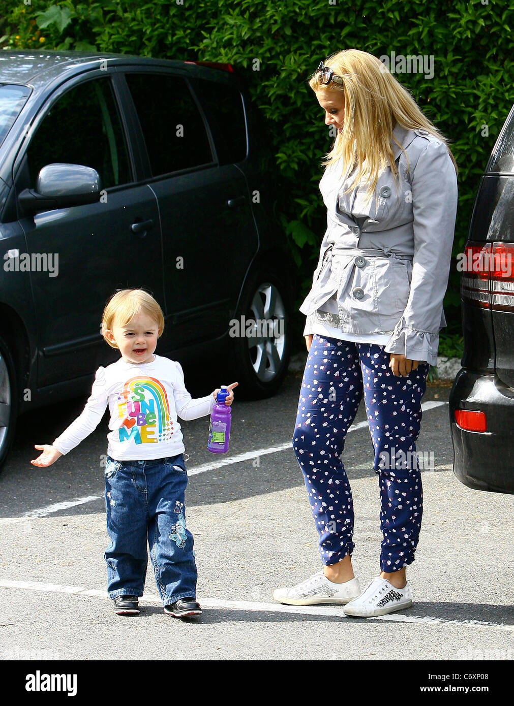 Kerry Katona with her children Max and Heidi, and accompanied by a film ...