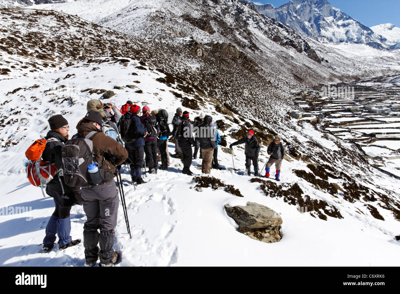 Trekkers in the Everest Region, Nepal Stock Photo - Alamy
