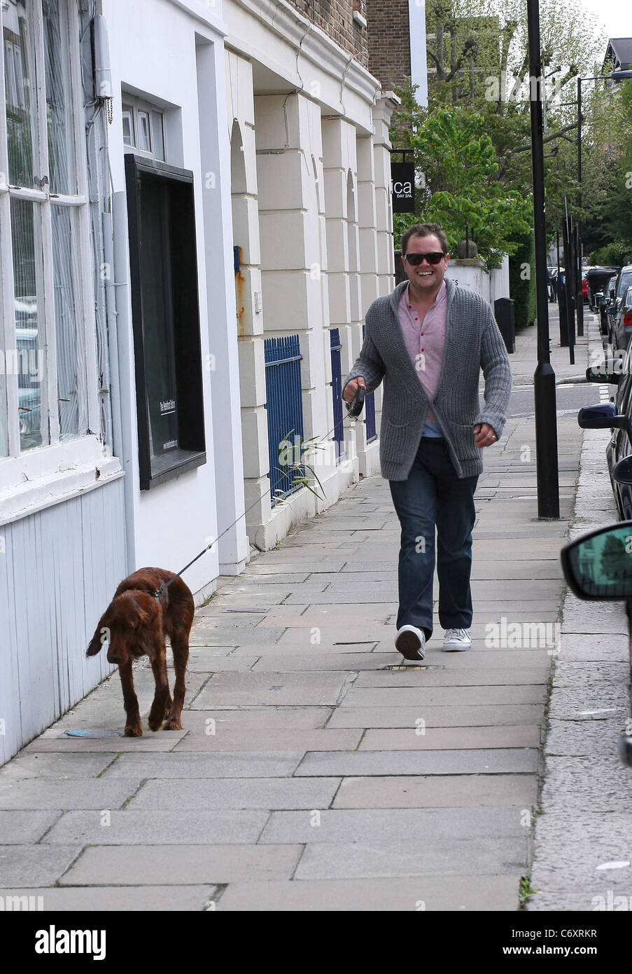 Alan Carr walking his dog Bev in west London London, England - 30.04.10 ...