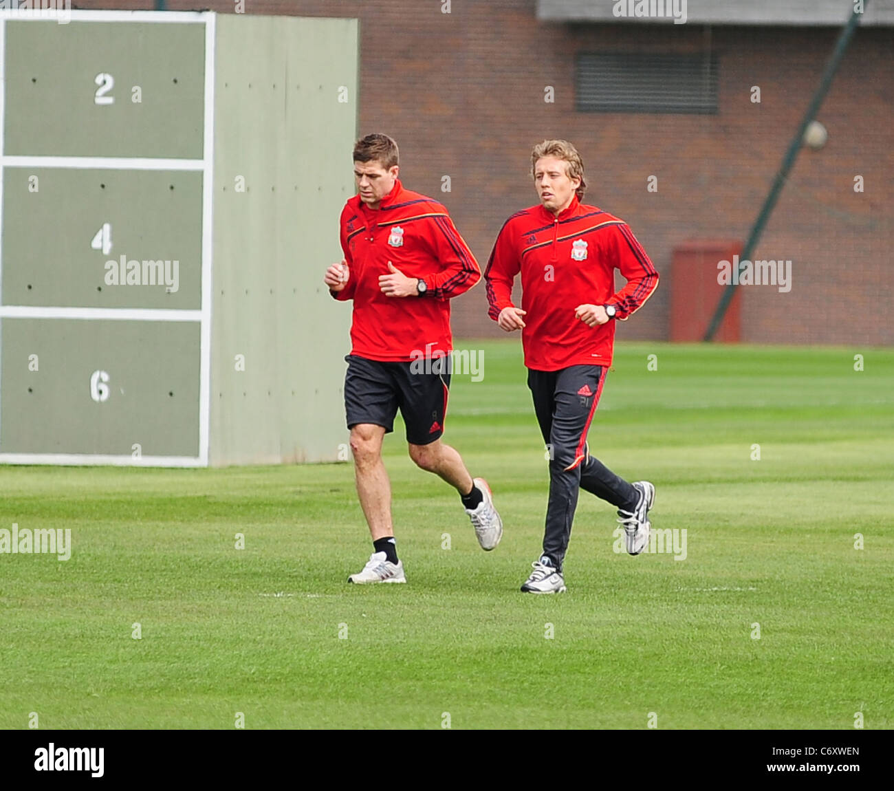 Steven Gerrard and Lucas Leiva of Liverpool FC return to Melwood ...