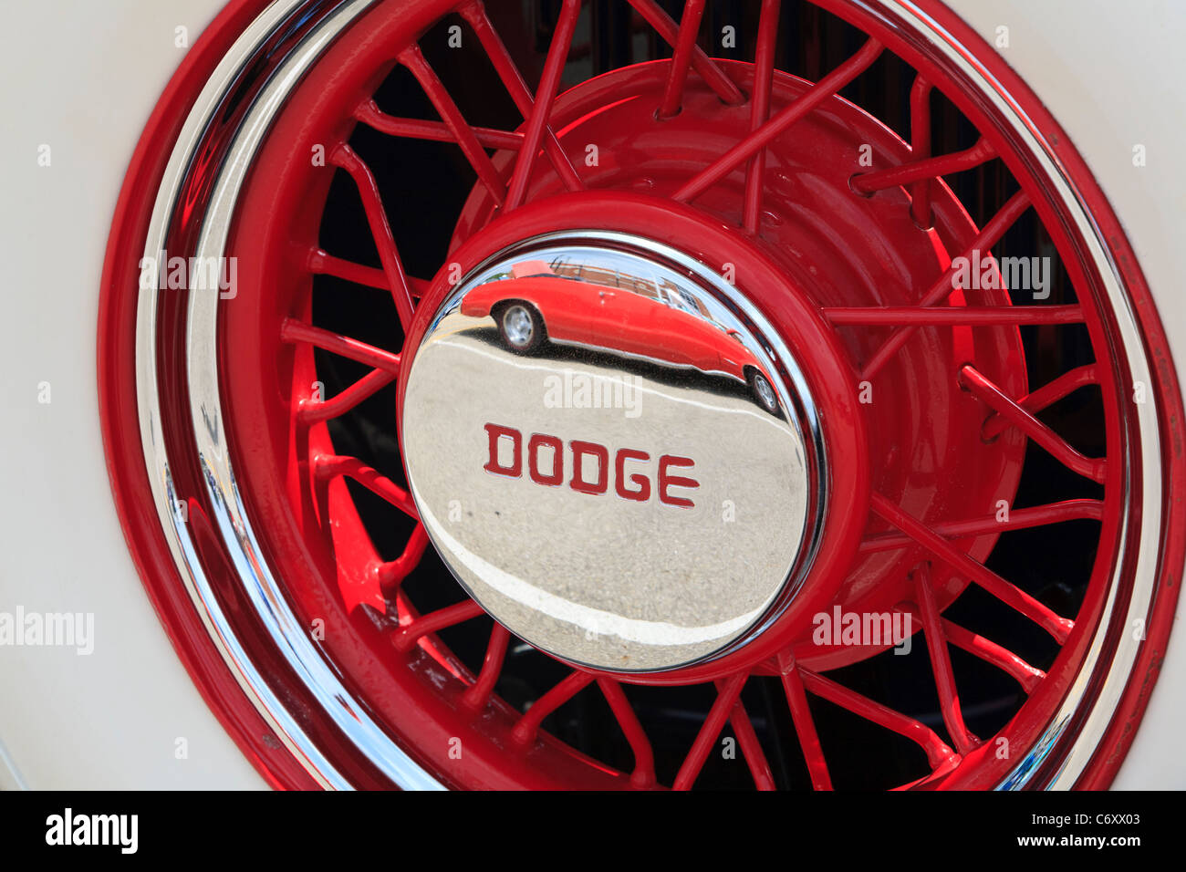 Hubcap on the wheel of a Dodge automobile Stock Photo - Alamy