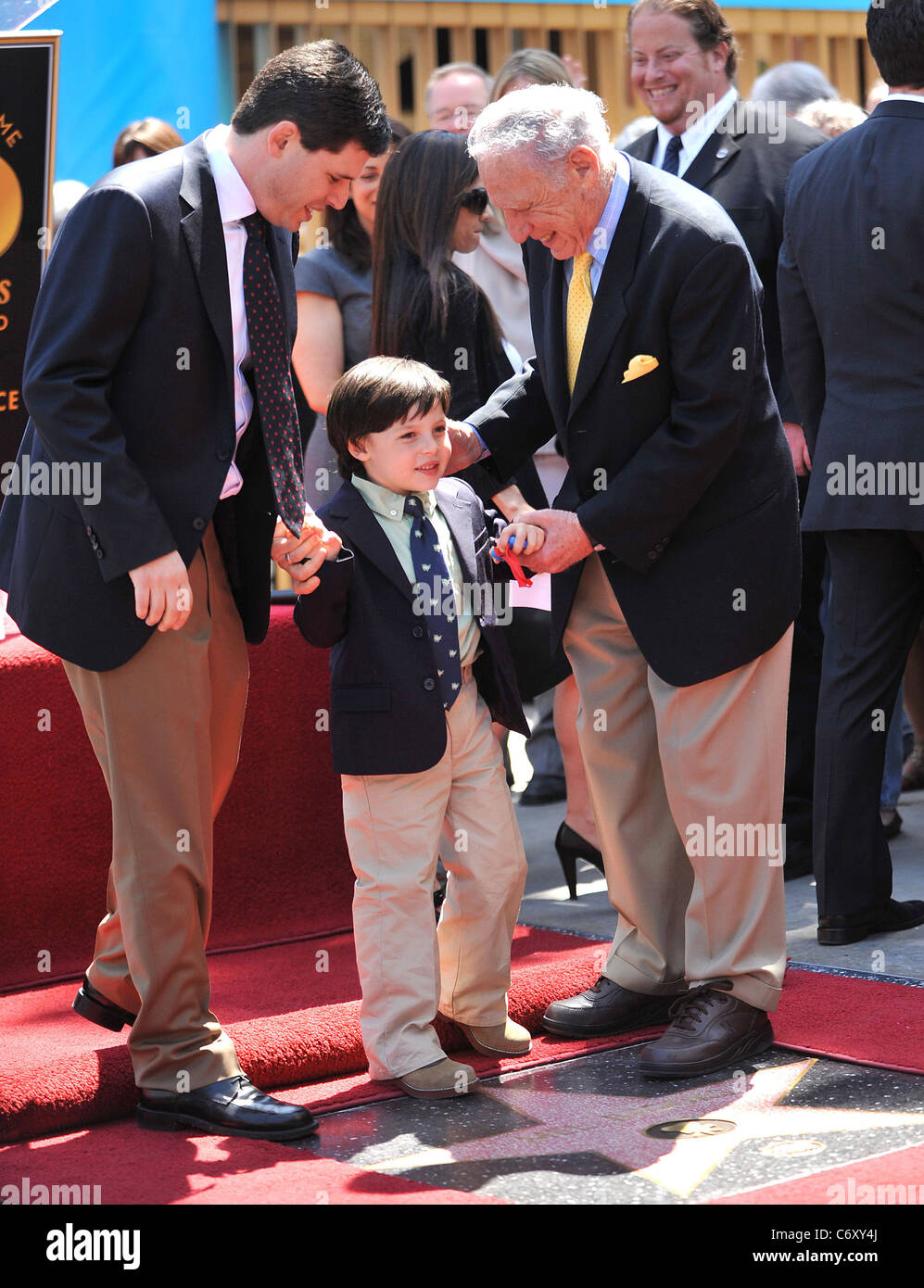 Mel Brooks with his grandson and his son Max Mel Brooks is honoured ...