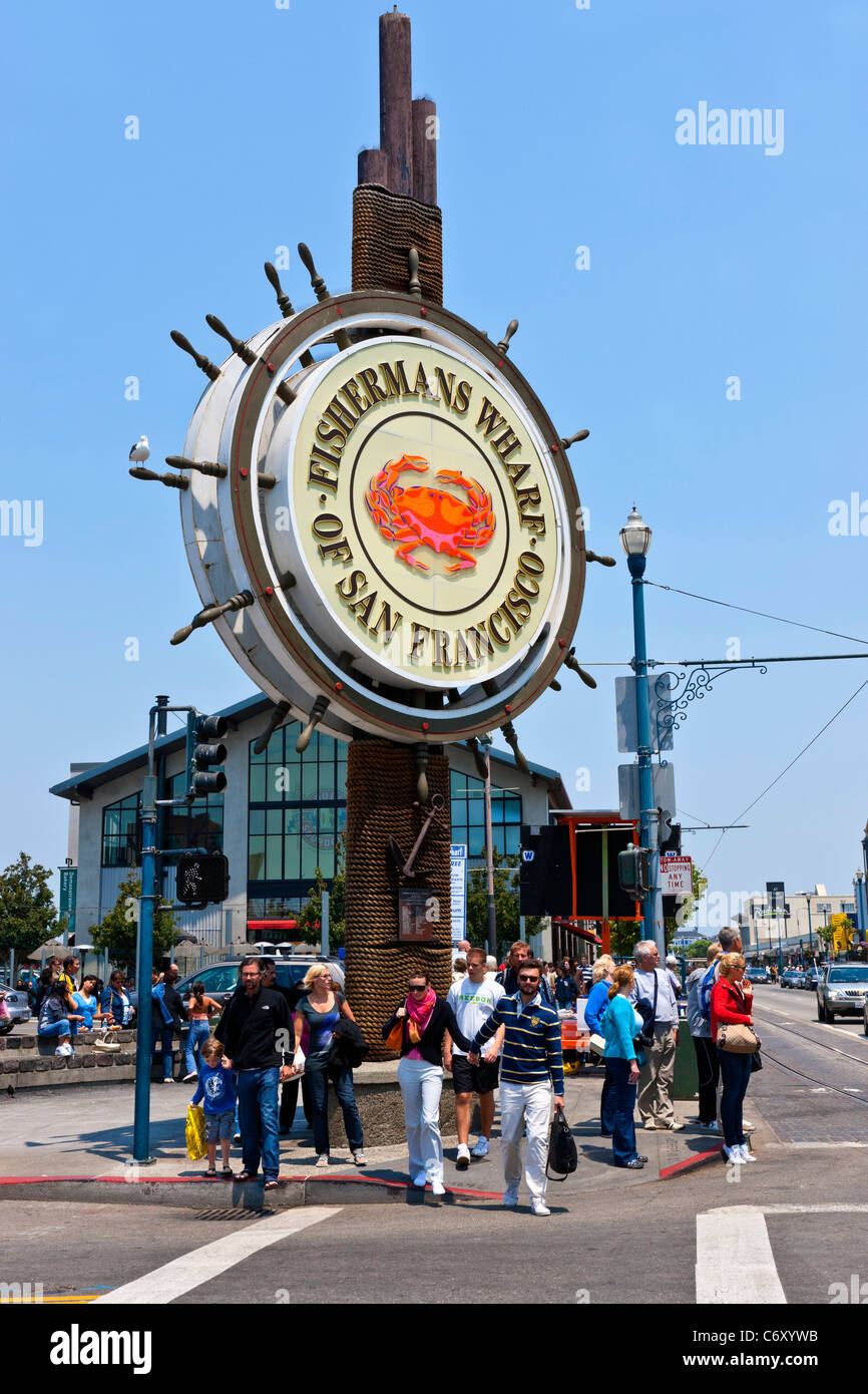 Sign at street corner, Fisherman's Wharf, San Francisco, California ...