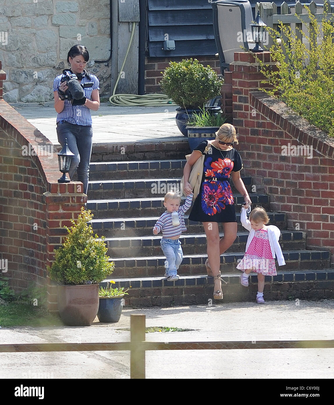 Kerry katona with son max and daughter heidi hi-res stock photography ...
