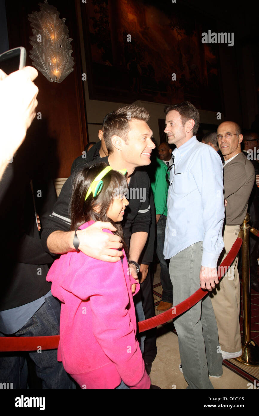 Ryan Seacrest meets with fans at The Grove for the launch of Shrek 3D ...
